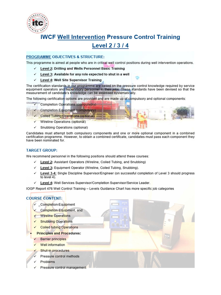 IWCF - Well Intervention - Lev 234 | PDF | Business | Technology ...