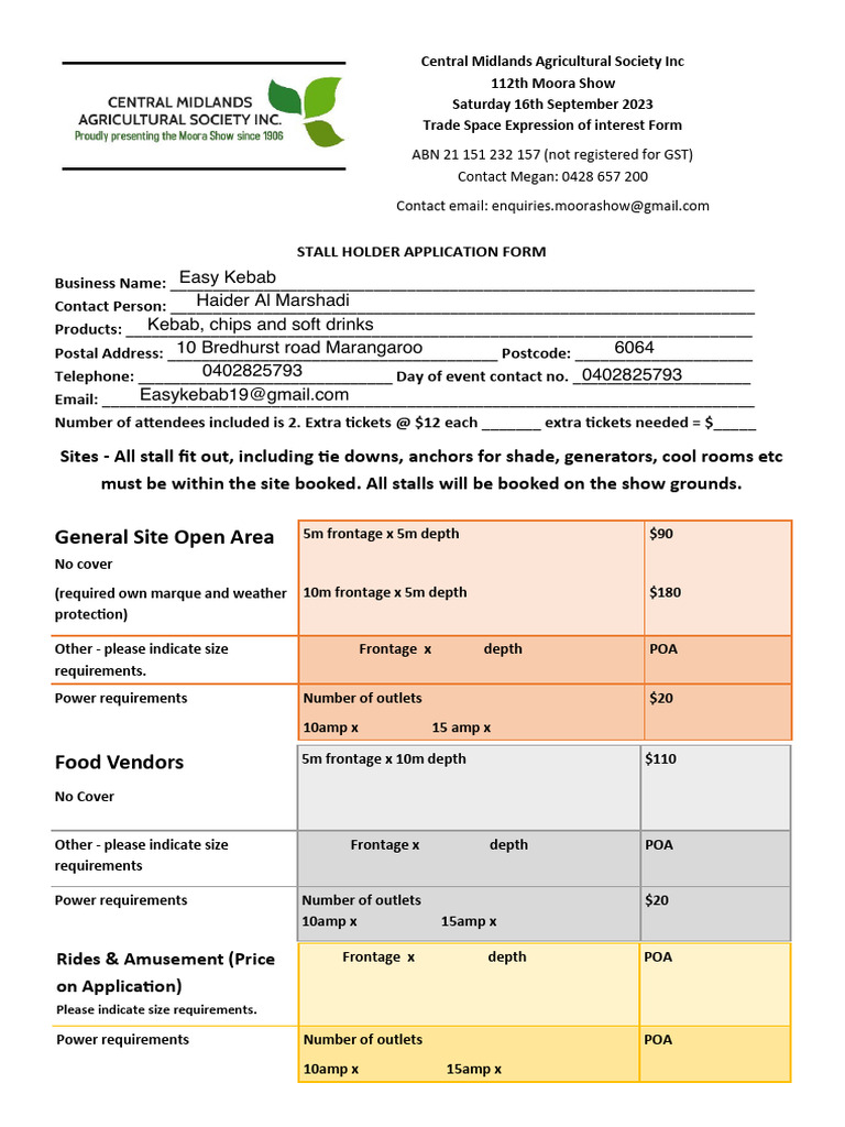 Trade Form 2023 | PDF