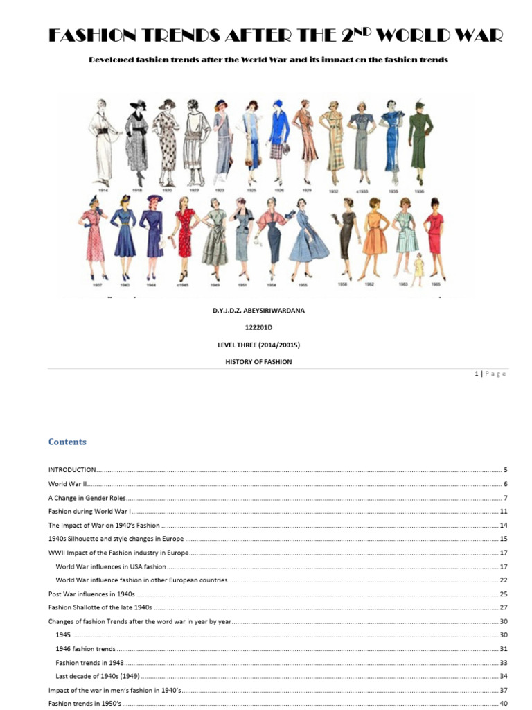 Fashion Trends A2nd World War | PDF