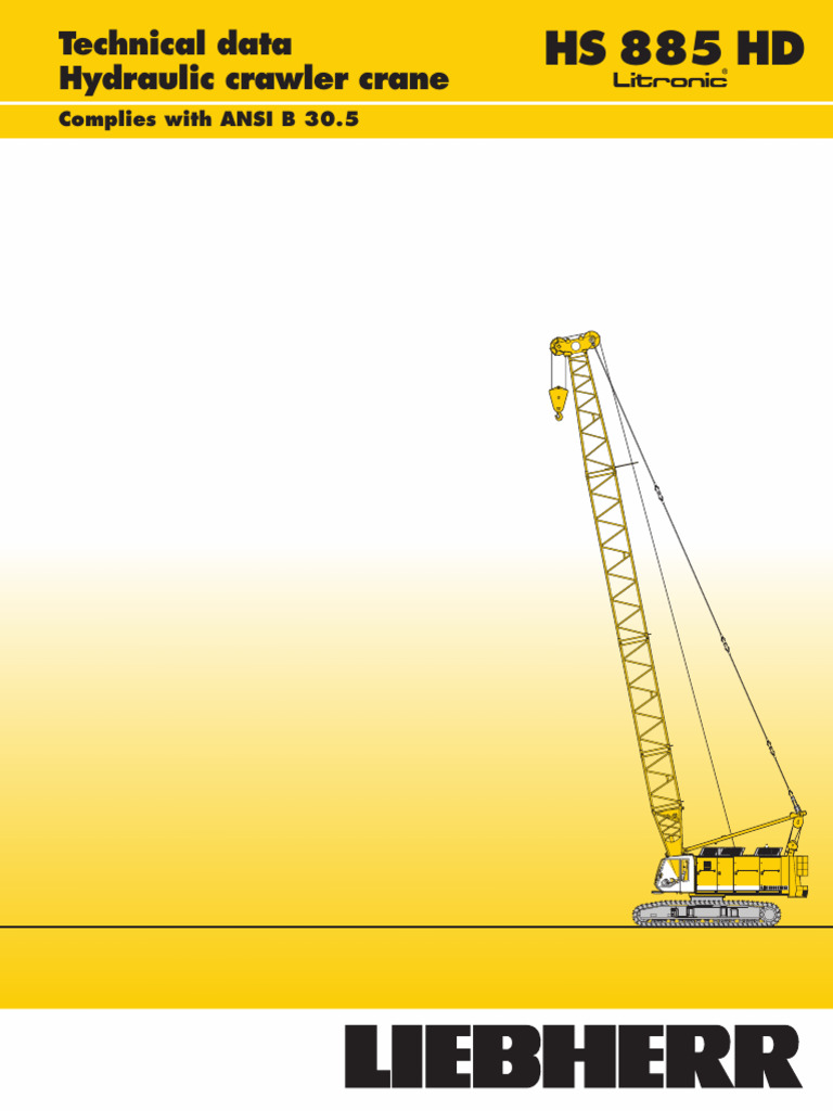 Liebherr Hs 885 HD Duty Cycle Crawler Crane Data Sheet English Usa | PDF