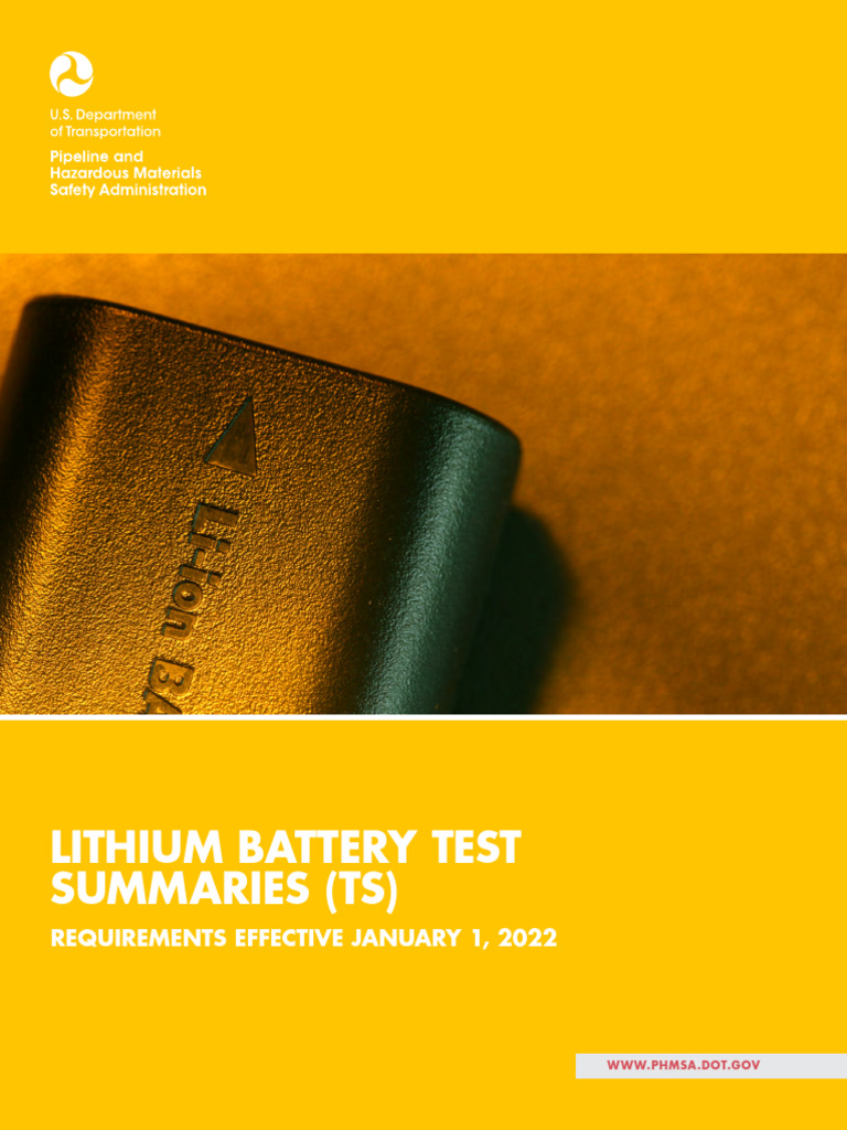 Lithium Battery Test Summary Requirements | PDF | Dangerous Goods ...