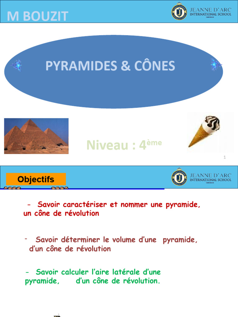 Pyramides et Cônes : Caractéristiques et Volumes | PDF | Triangle | Zone