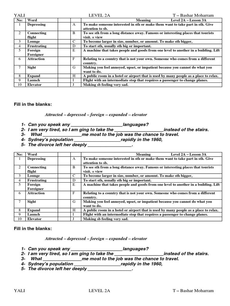3A - Match - Fill | PDF
