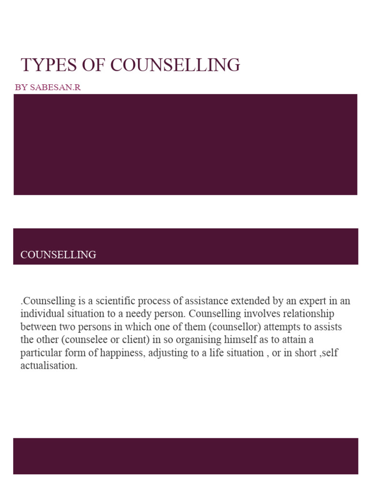 Types of Counseling | PDF