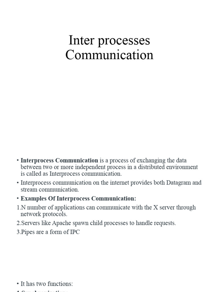 Interprocess Communication Overview | PDF