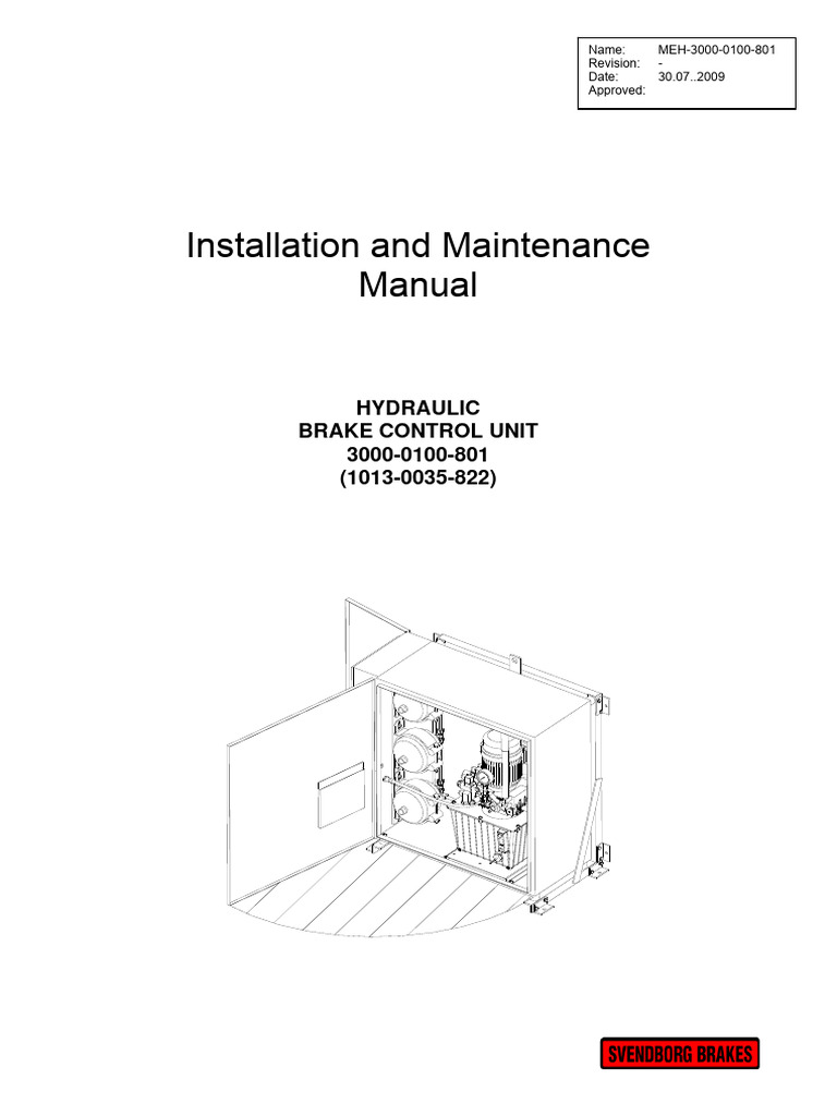 Hydraulic Brake Control Unit 3000-0100-801 | PDF | Valve | Pump