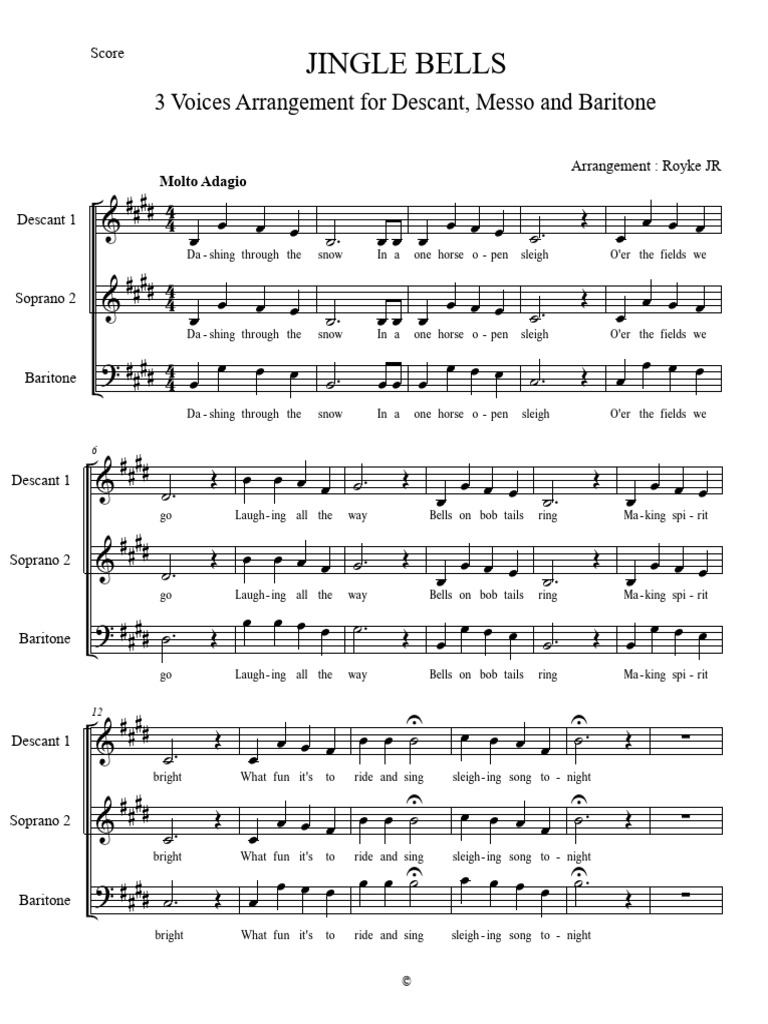 PARTITUR Trio - Jingle Bells | PDF | Quotations | Religious Songs