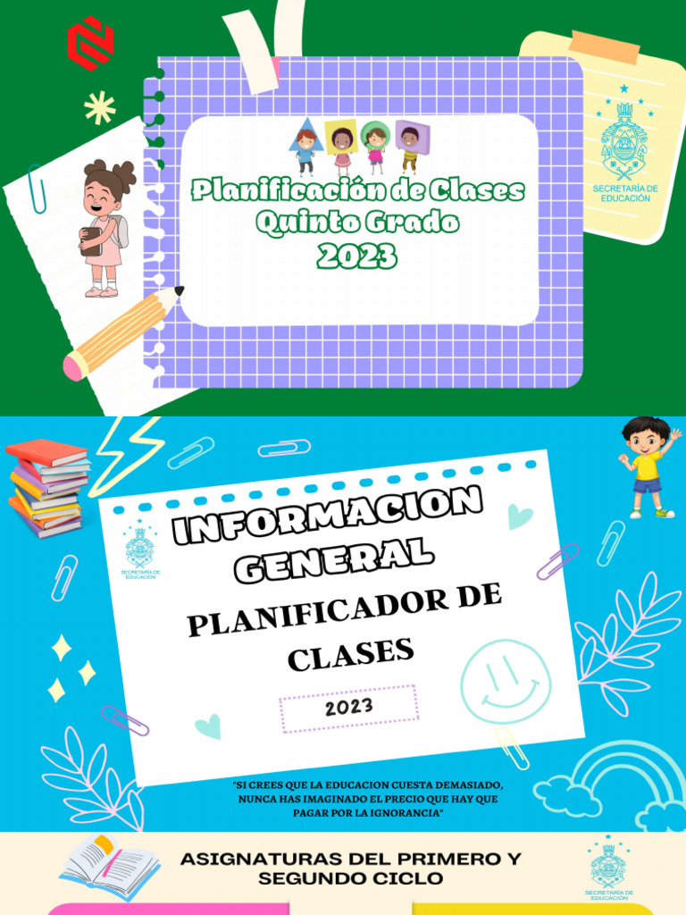 Planes Quinto Grado. | PDF