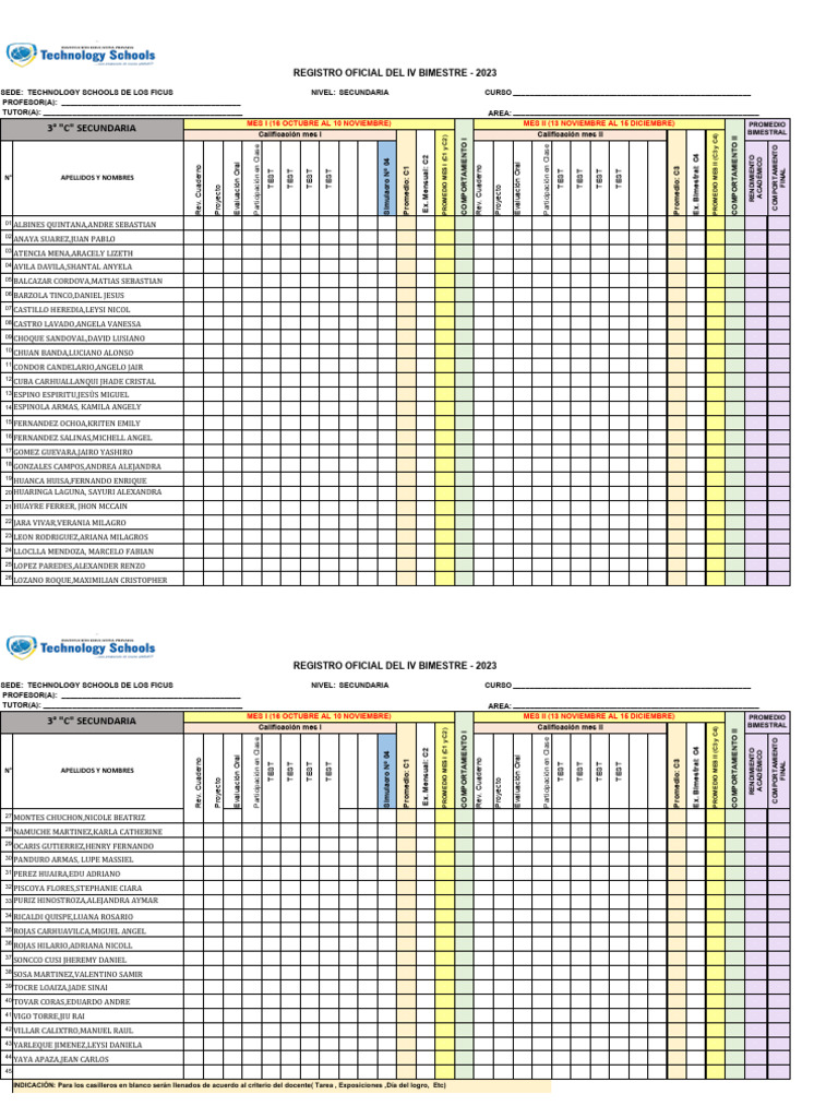 Registro Of. 3° C Sec. 2023 | PDF