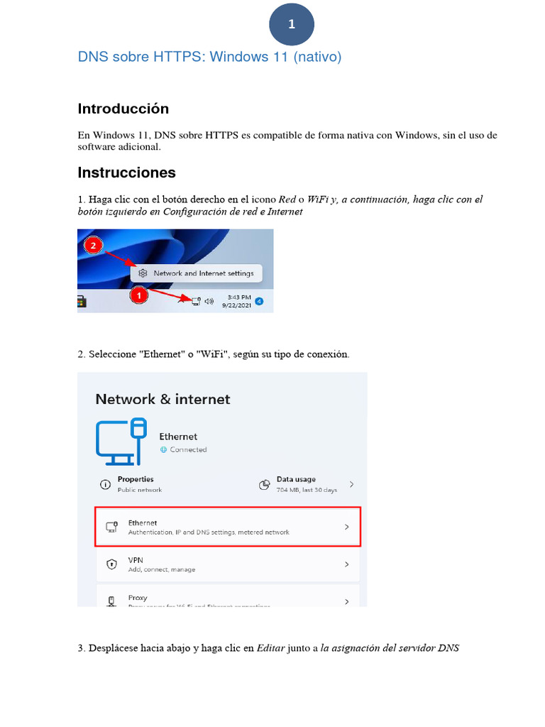 Configuración de DNS sobre HTTPS en Windows 11 y Ubuntu | PDF | sistema de nombres de dominio ...