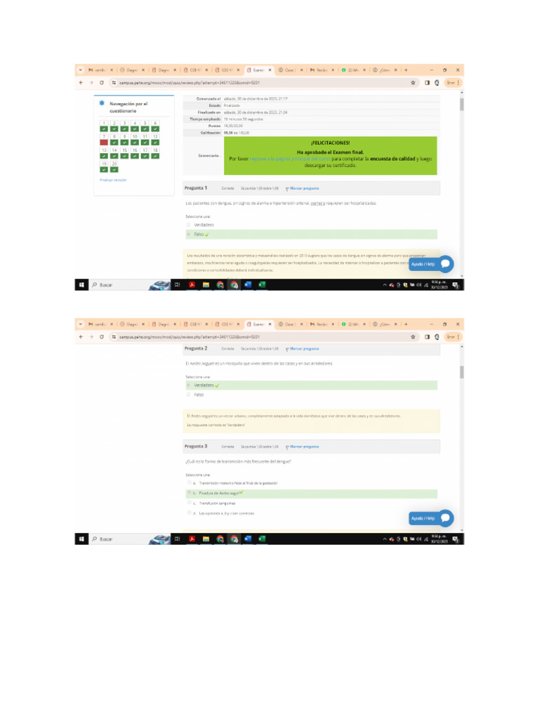 Examen Final Curso Dengue OPS | PDF