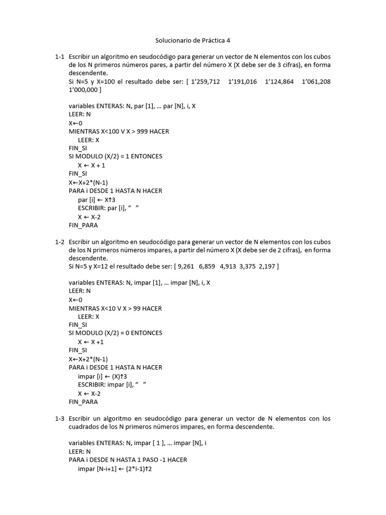 Solucionario Practica 4 Alg | PDF