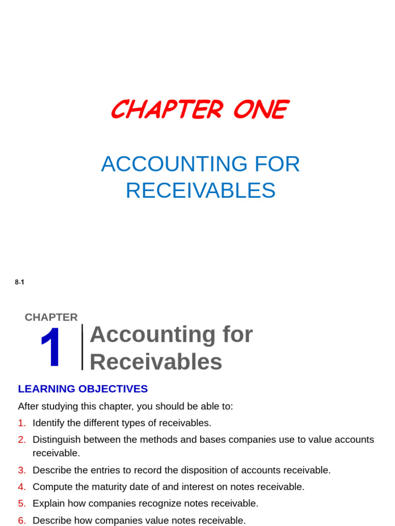 Chapter One Accounting For Receivables | PDF