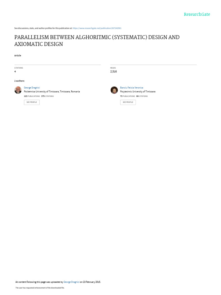 Parallelism Between Alghoritmic Systematic Design | PDF | Conceptual Model | Design