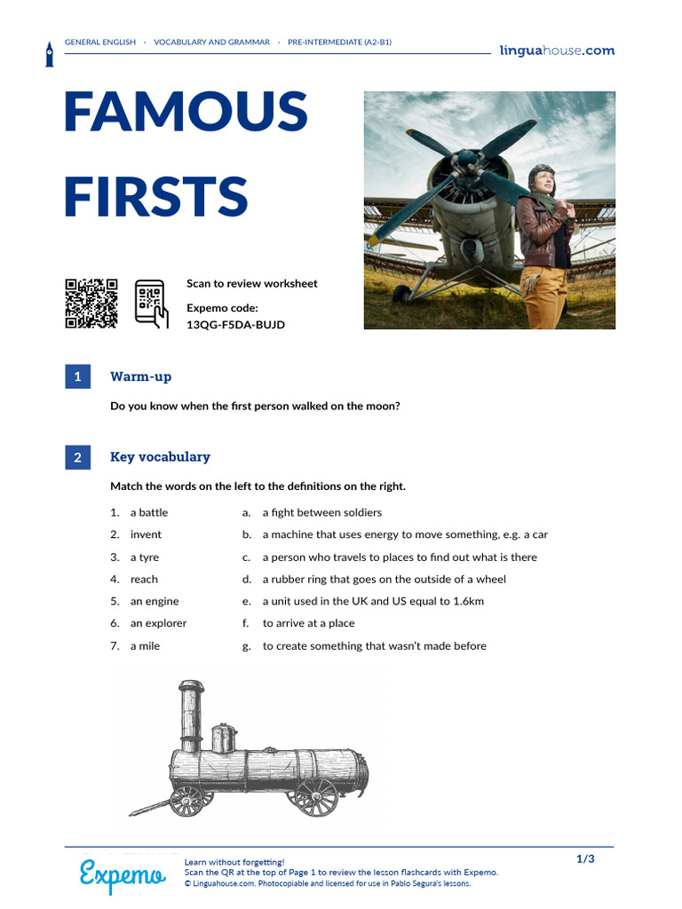 Famous Firsts | PDF | Verb | Linguistics
