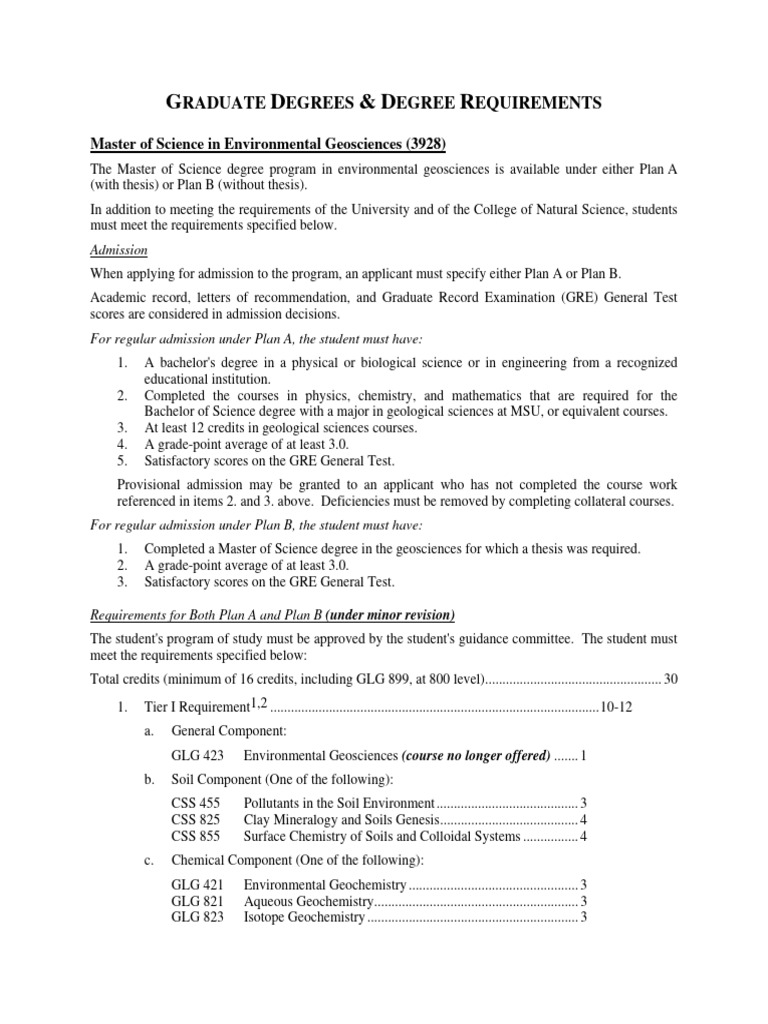 Grad Degree Requirements 120604 | PDF | Doctor Of Philosophy | Academic ...