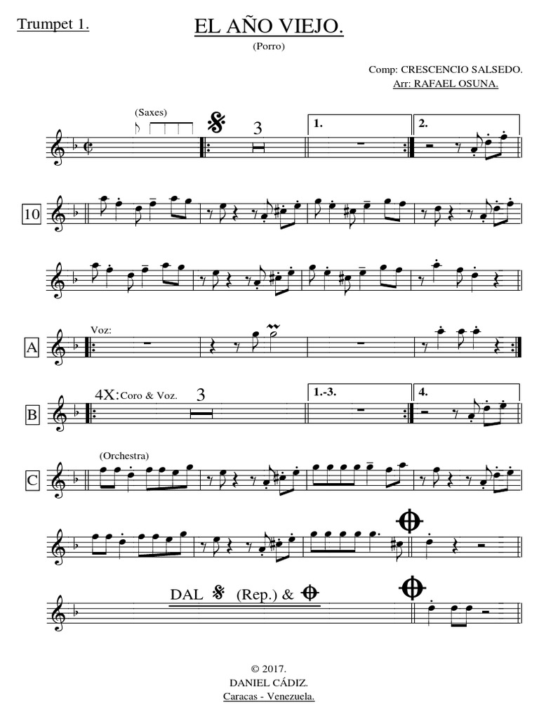 01) Trumpet 1 - El Año Viejo | PDF