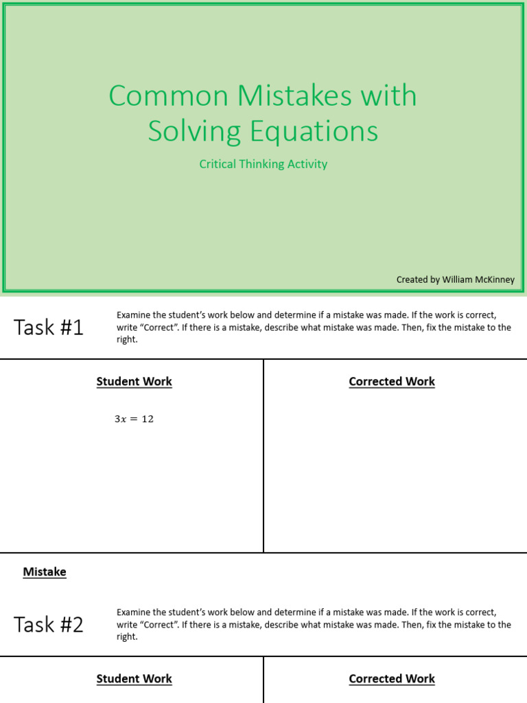 Solving Mistakes | PDF