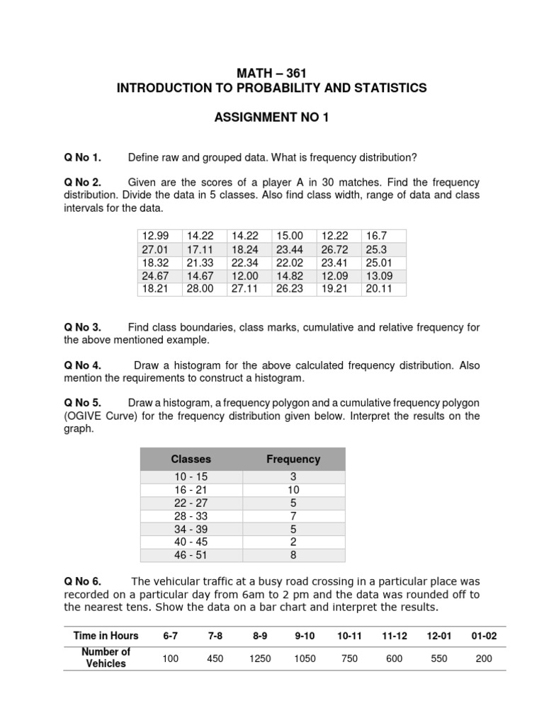 Assignment No 1 Math - 361 | PDF