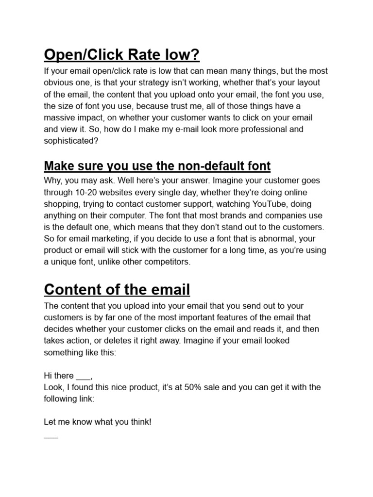 Email Open - Click Rate Increase | PDF