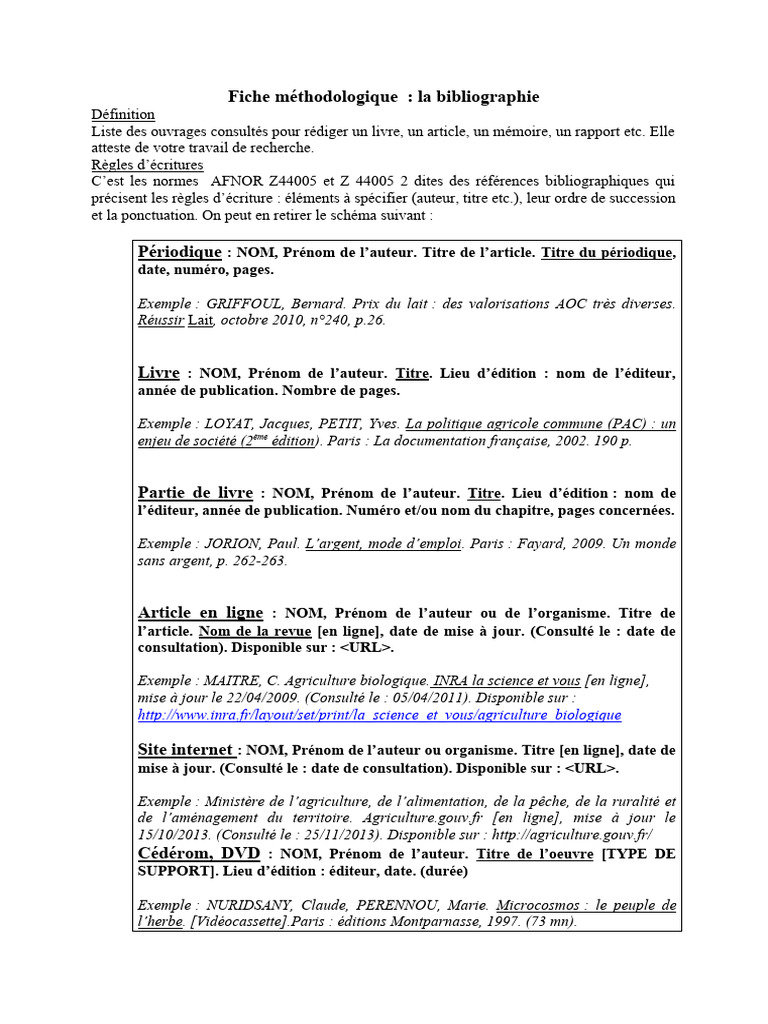 Fiche Bibliographie | PDF