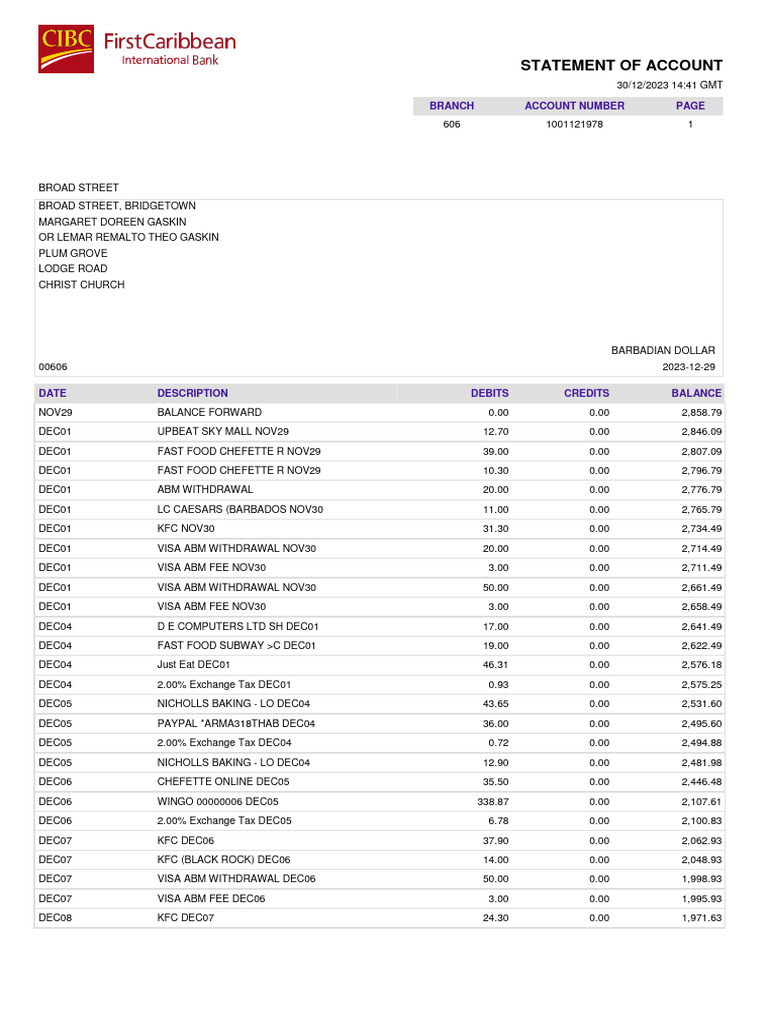 Personal Account Statement | PDF