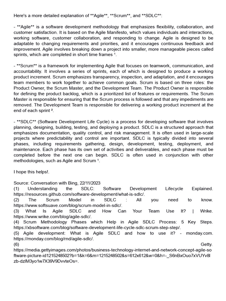 Agile Scrum Sdlc Pdf Scrum Software Development Agile Software