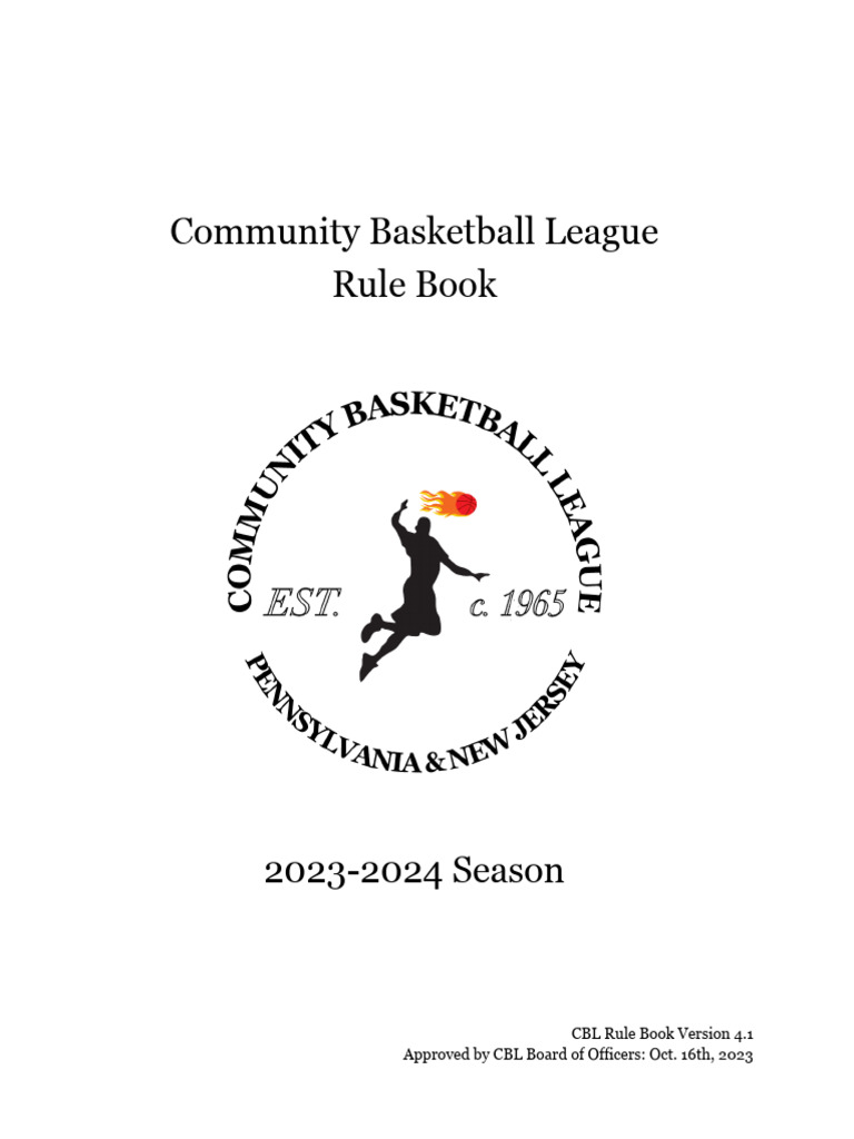 2023 2024 CBL Rule Book | PDF