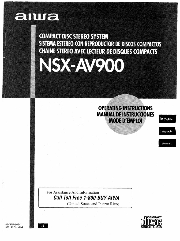 Manual Usuario NSX-AV900 | PDF