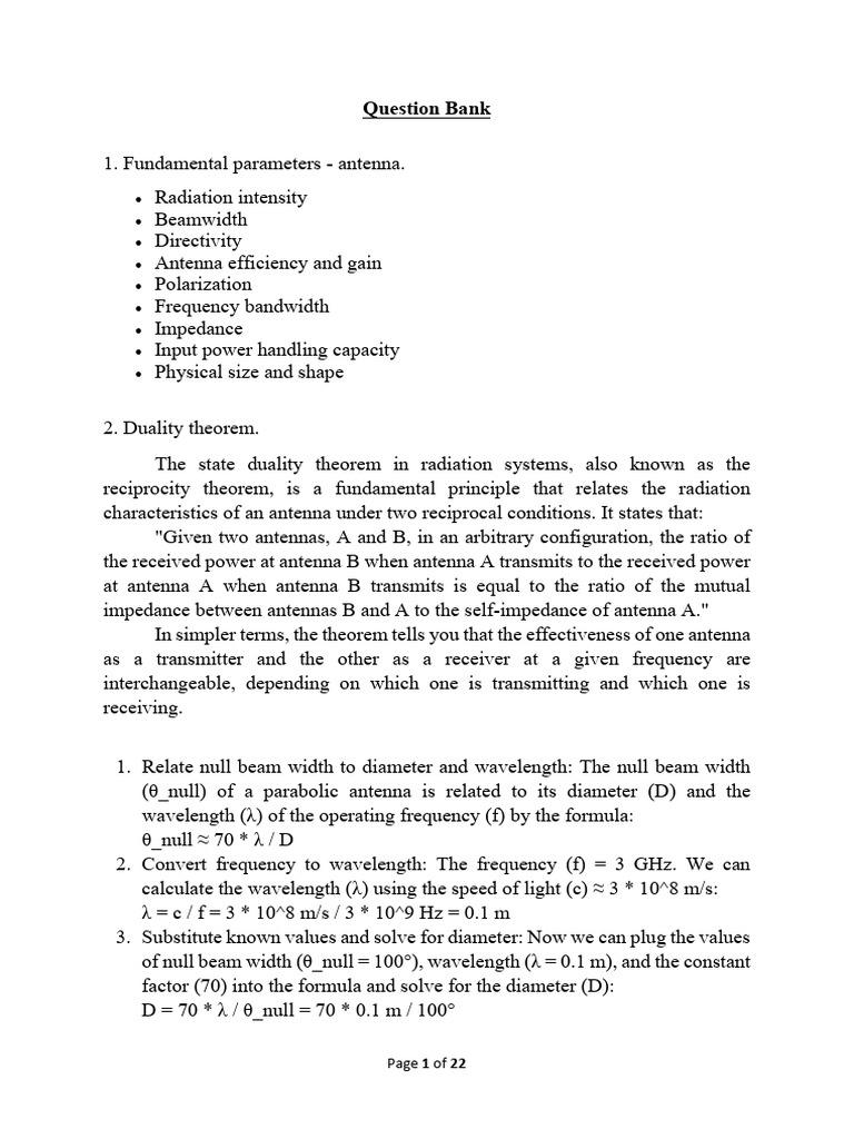 Question Bank For Advanced Radiation Systems | PDF | Antenna (Radio ...