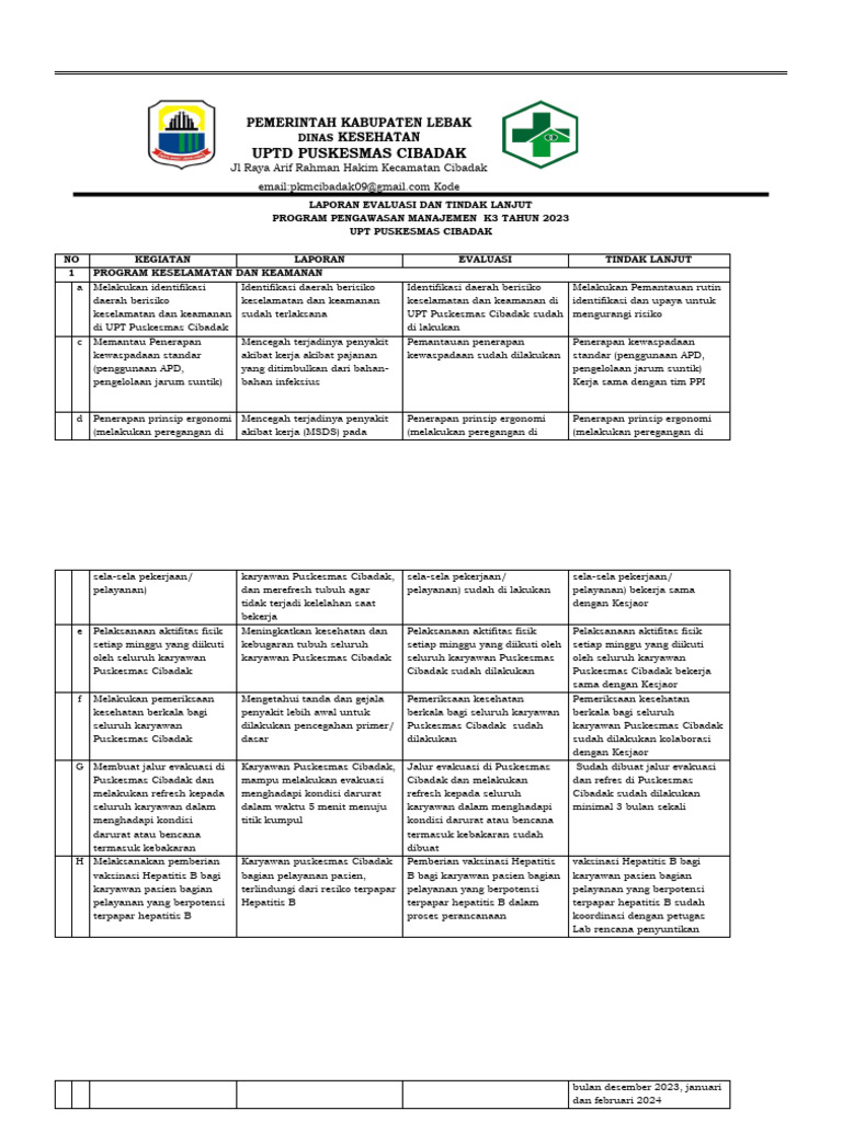 Evaluasi K3 Yes | PDF