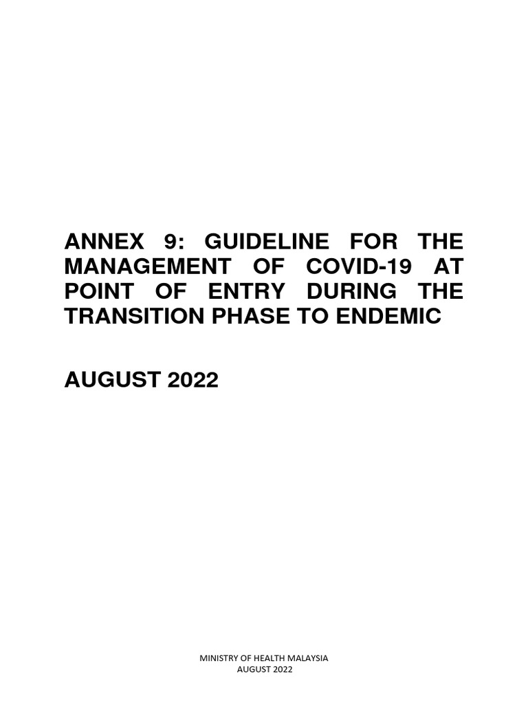 Annex 9 Guideline Management of Covid 19 at Point of Entry During The Transition Phase To ...