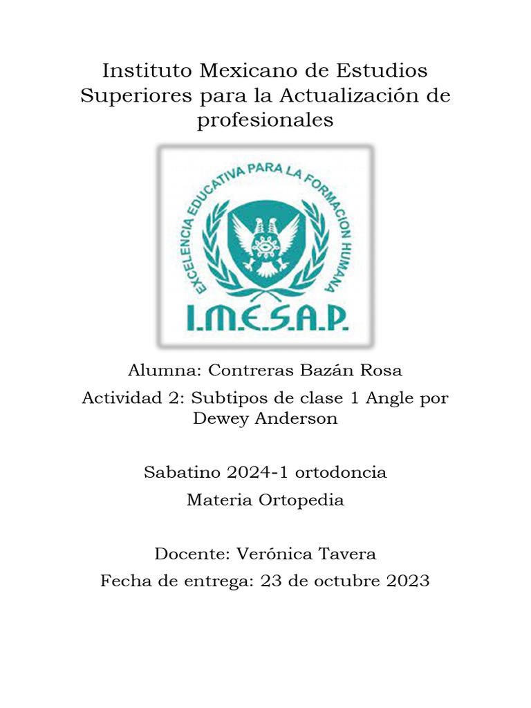 Su Tipos de Clase I Por Dewey | PDF | Diente | Boca