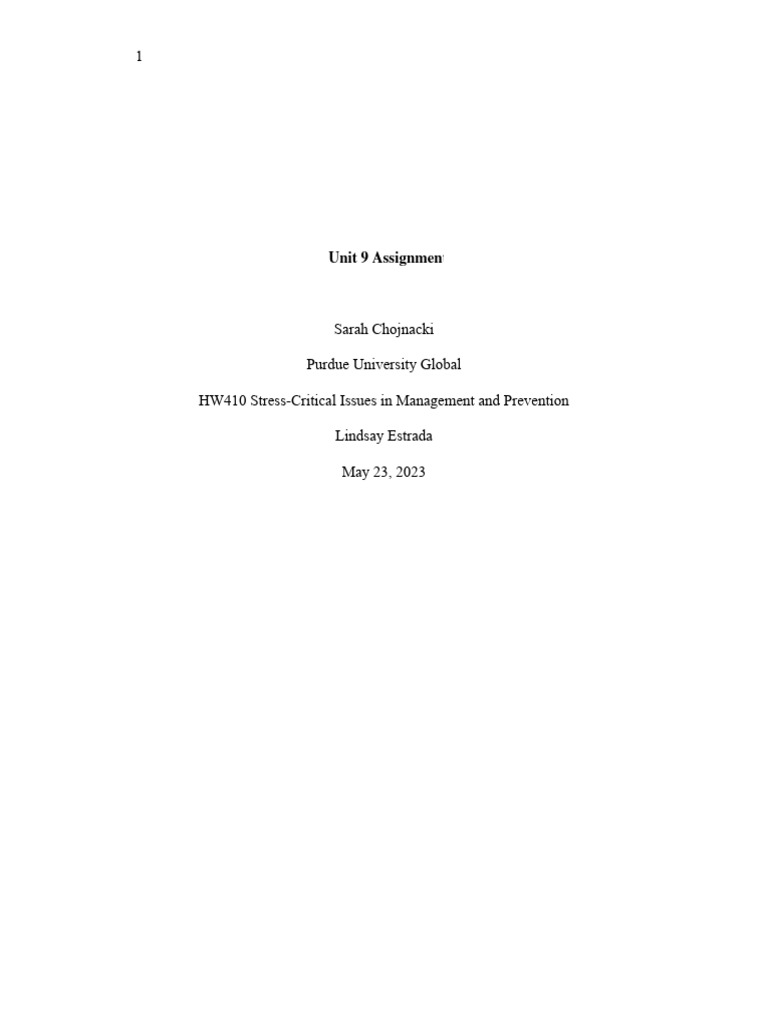 Assignment Unit 9 | PDF