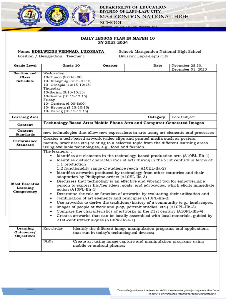 Q2 ARTS iPLAN 2 | PDF