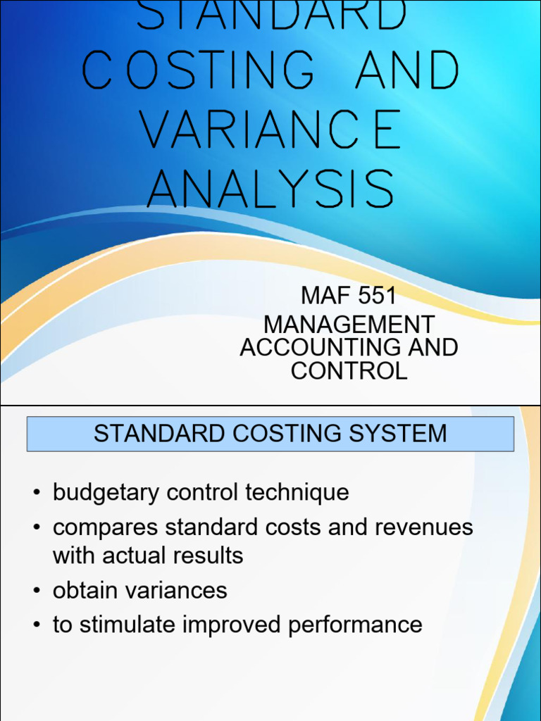 Standard Costing and Variance Analysis | PDF | Management Accounting ...
