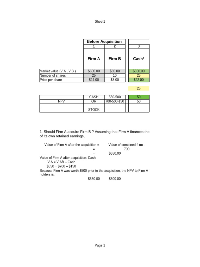 Excel Of Corporate Finance Pdf Stocks Net Present Value