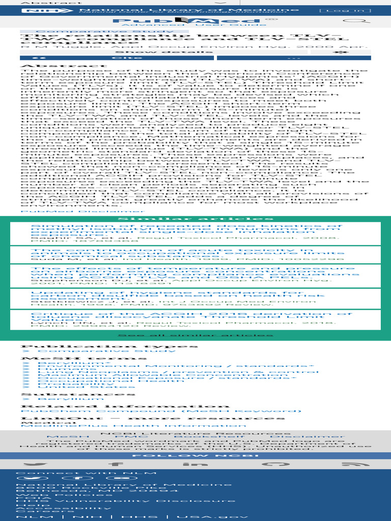 The Relationship Between TLV-TWA Compliance and TLV-STEL Compliance ...