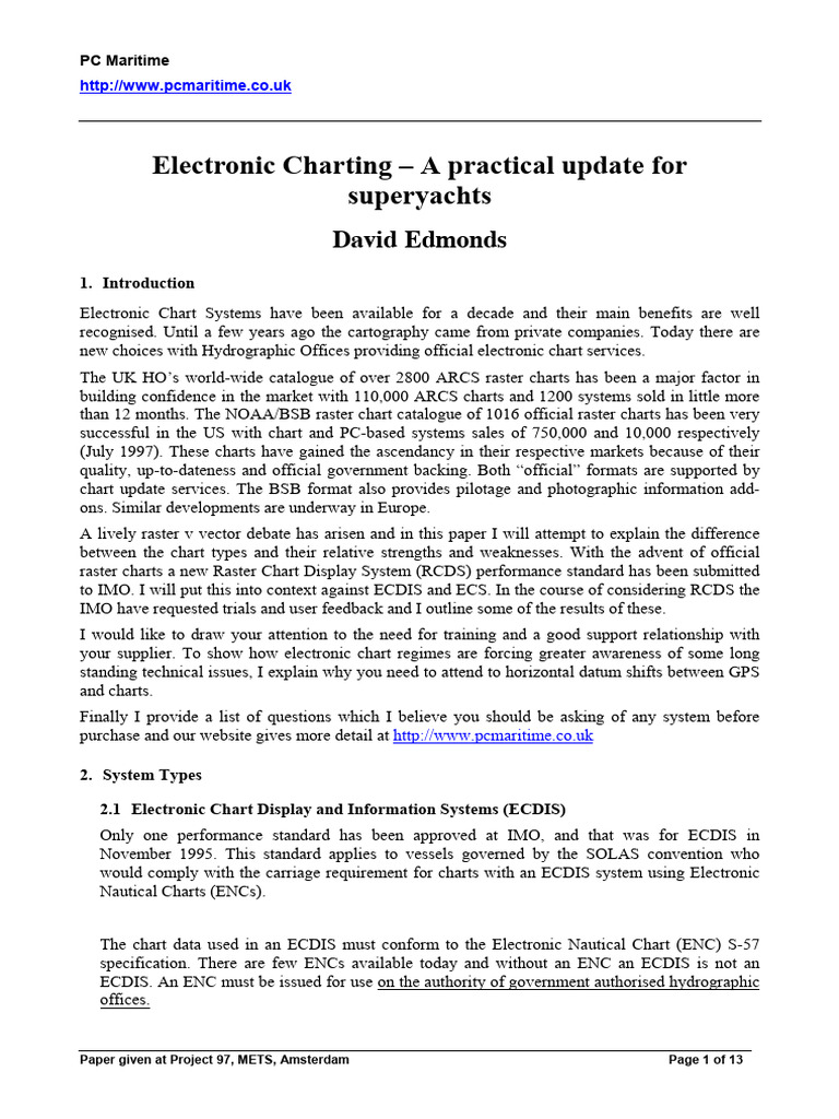 A Practical Update To Electronic Charting | PDF