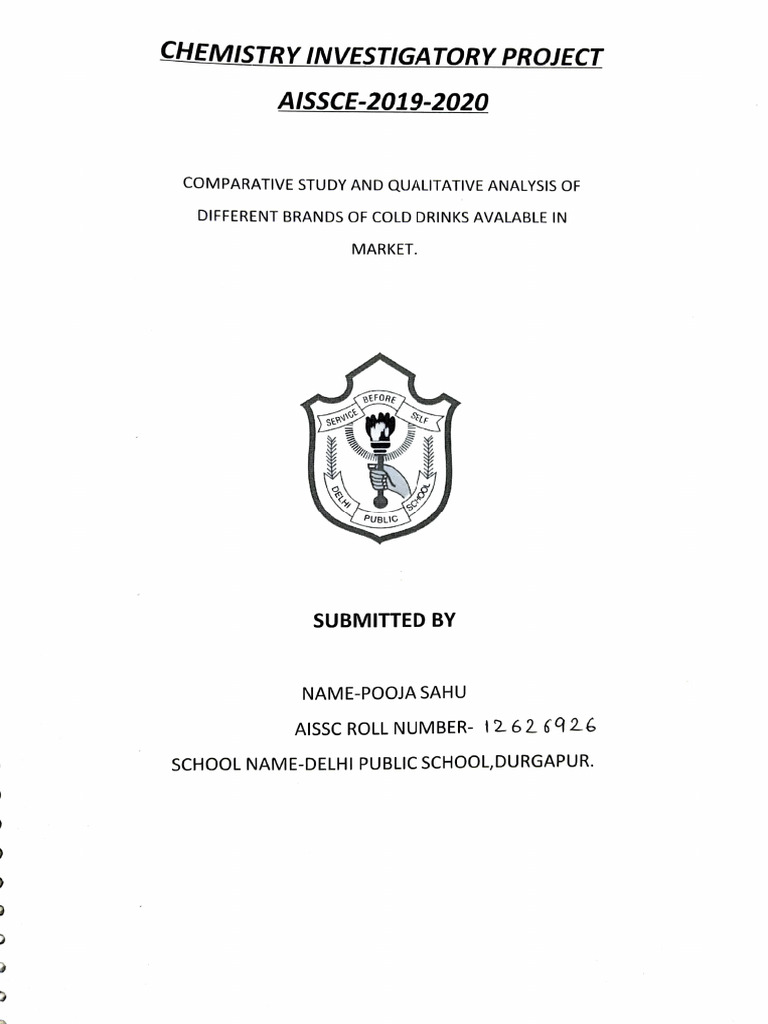 Chemistry Investigatory Sample Paper | PDF