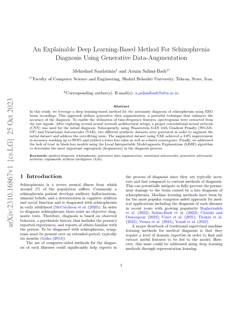 An Explainable Deep Learning-Based Method For Schizophrenia Diagnosis ...