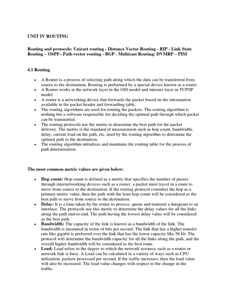 Cs3591 CN Unit 4 Notes | PDF | Computers