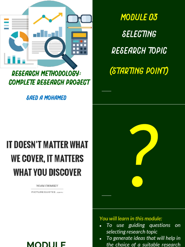 Module 03 Selecting Research Topic | PDF | Evaluation | Leadership
