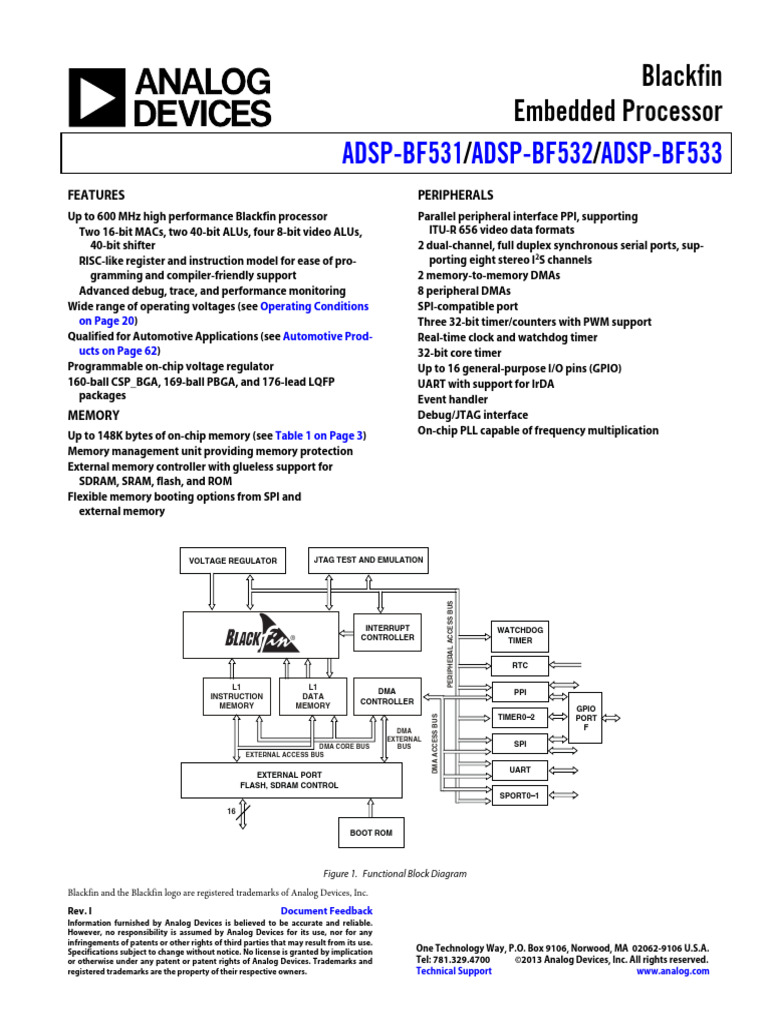 Adsp-Bf531 BF532 BF533 | PDF | Cpu Cache | Digital Electronics