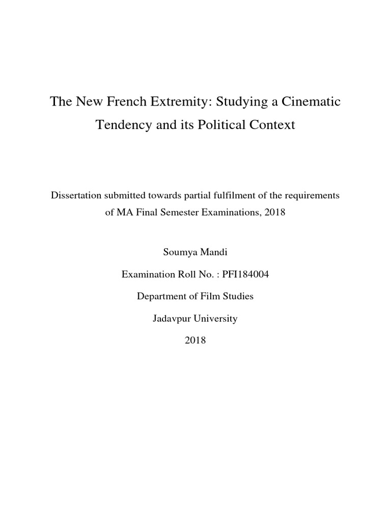 The New French Extremity Studying A Cine | PDF