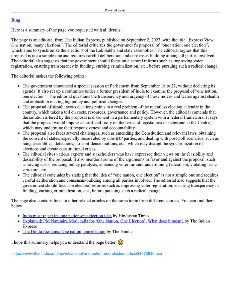 One Nation One Election | PDF