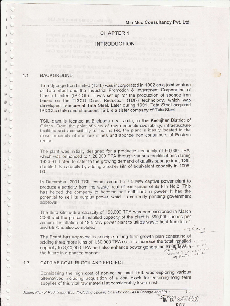 Mining Plan Chapter-1 | PDF | Nature | Economies