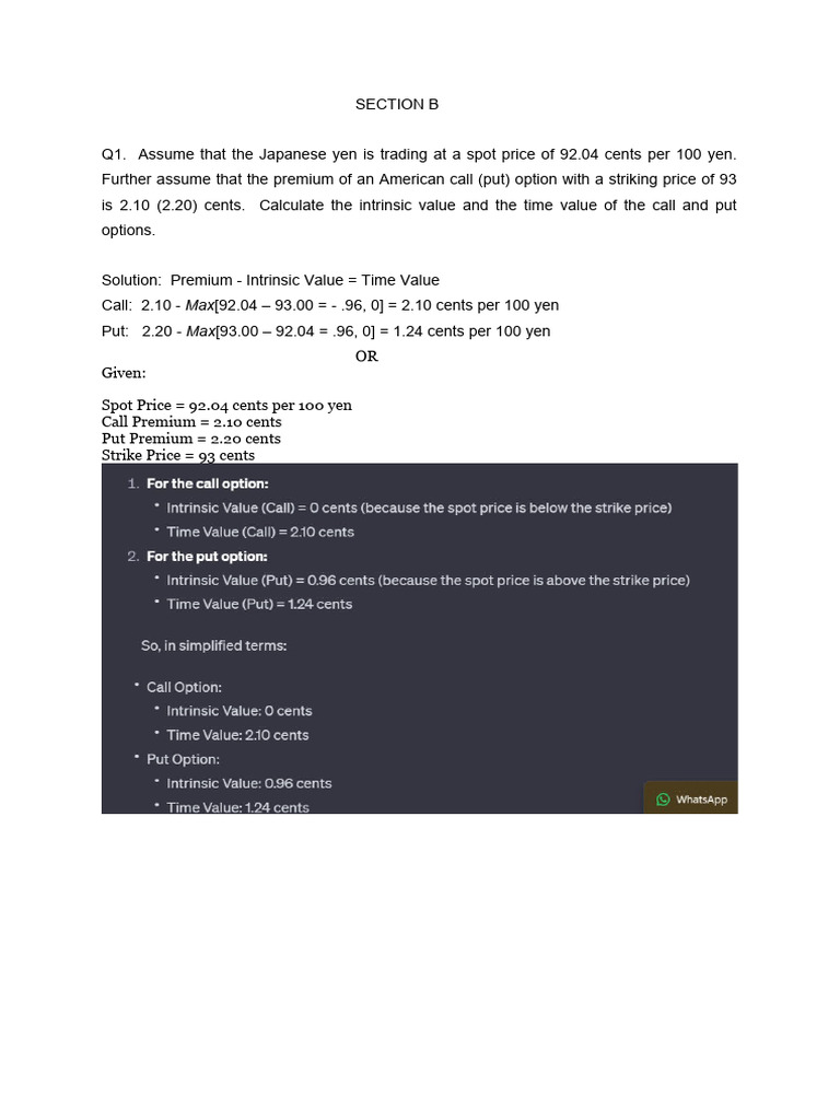 Section B | PDF | Option (Finance) | Over The Counter (Finance)