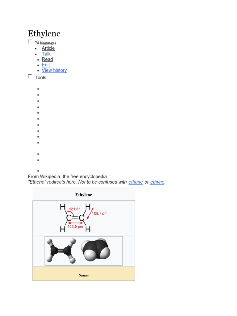 Ethylene: Properties, Uses, and Production | PDF