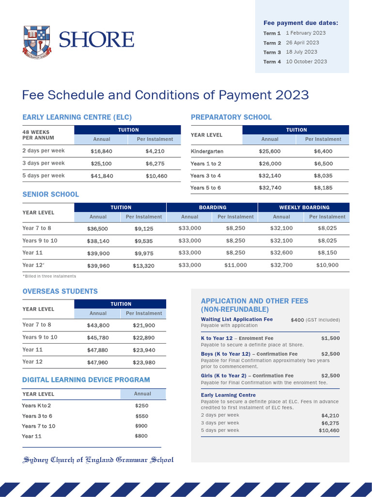 2023 Fee Schedule and Conditions of Payment | PDF